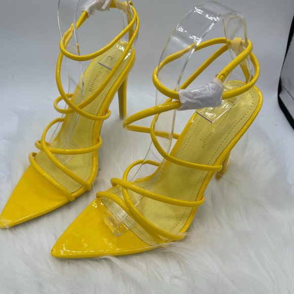 Cape Robbin | Shoes | Beehive Yellow Strappy Sandal Heel | Poshmark